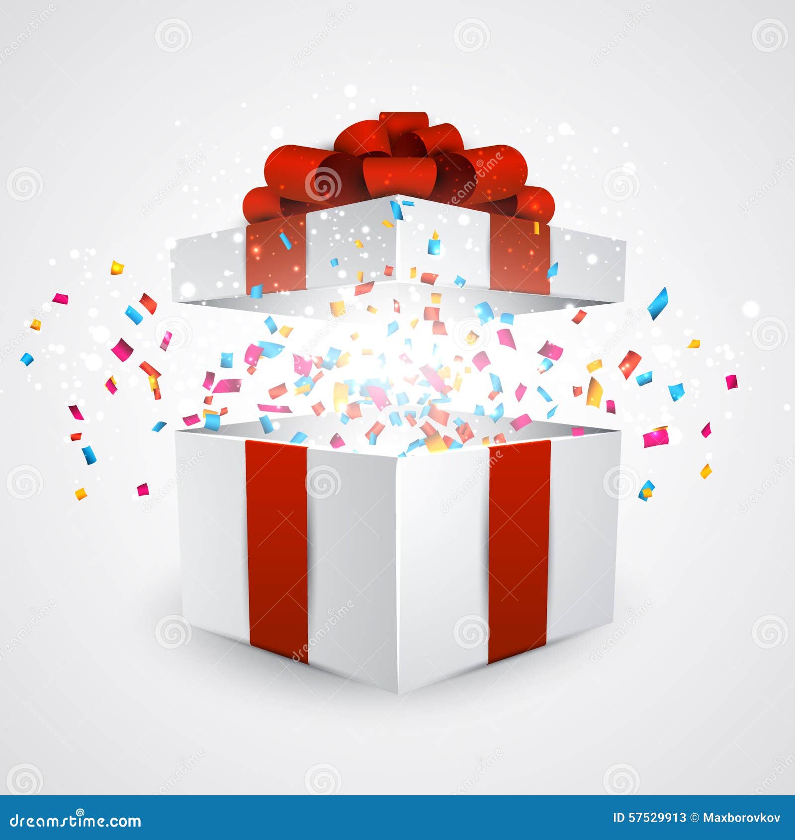 Gift box with confetti stock vector. Illustration of christmas - 57529913