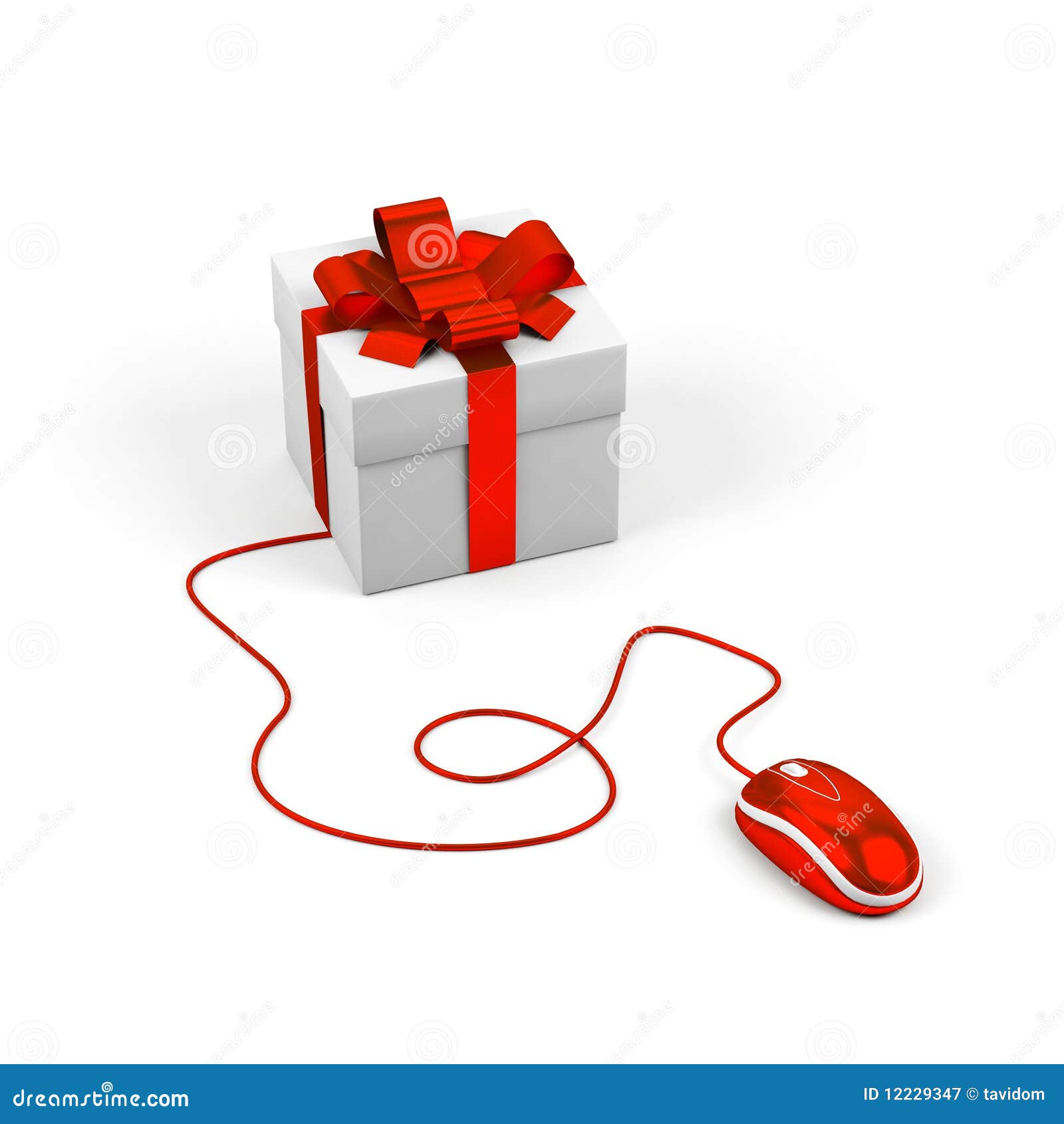 Gift Box Connected To a Computer Mouse. Stock Illustration ...
