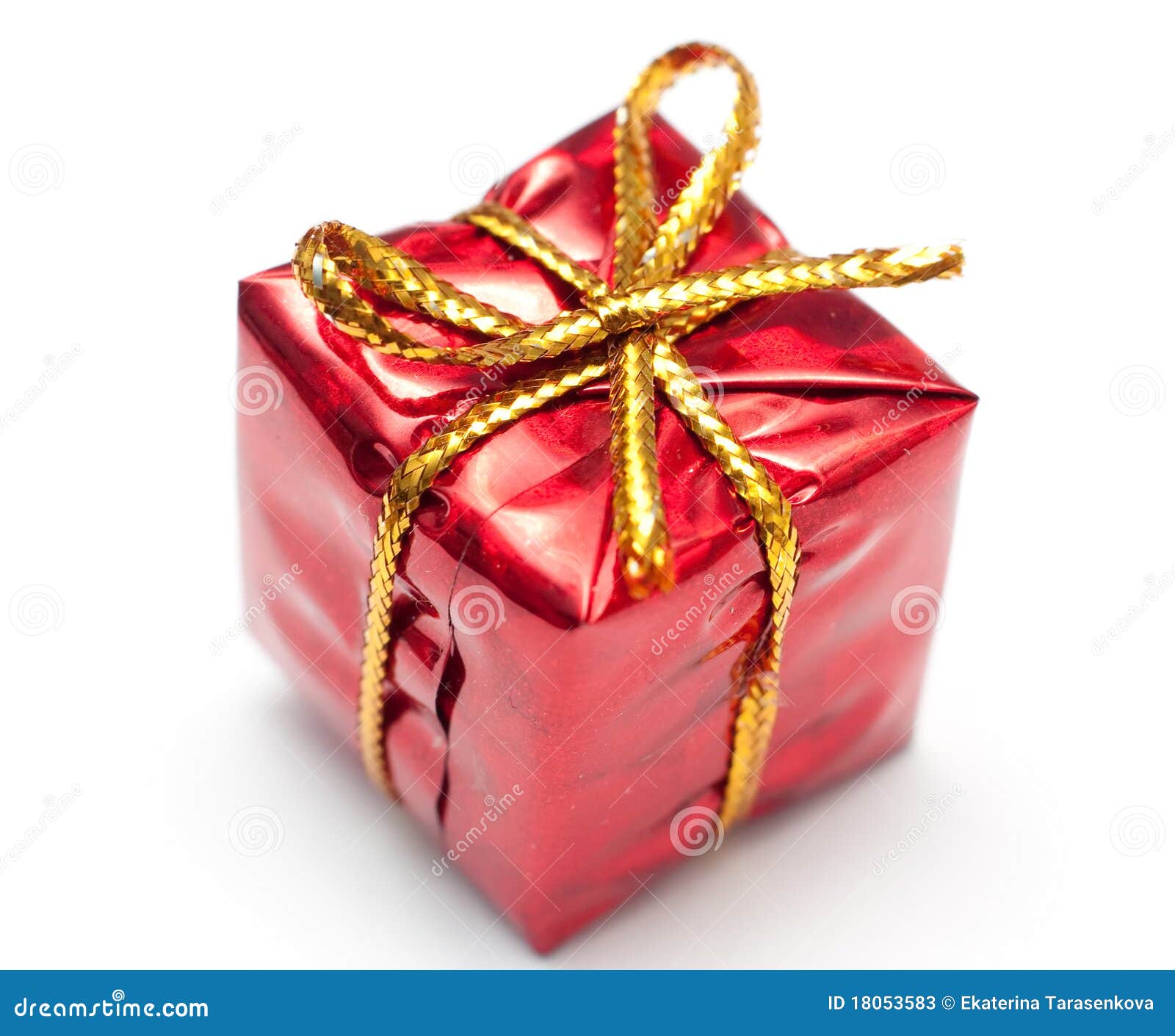 Gift Box Decorated with Ribbon Stock Image - Image of isolated, season ...