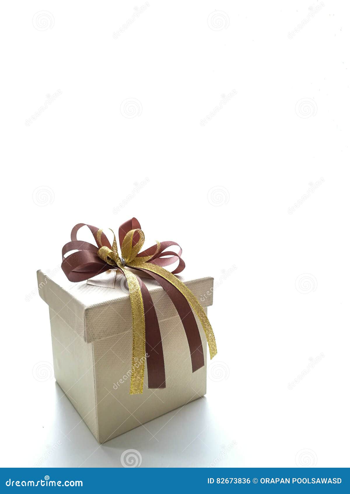 Gift Box Decorations with Gold Ribbon Stock Photo - Image of ...