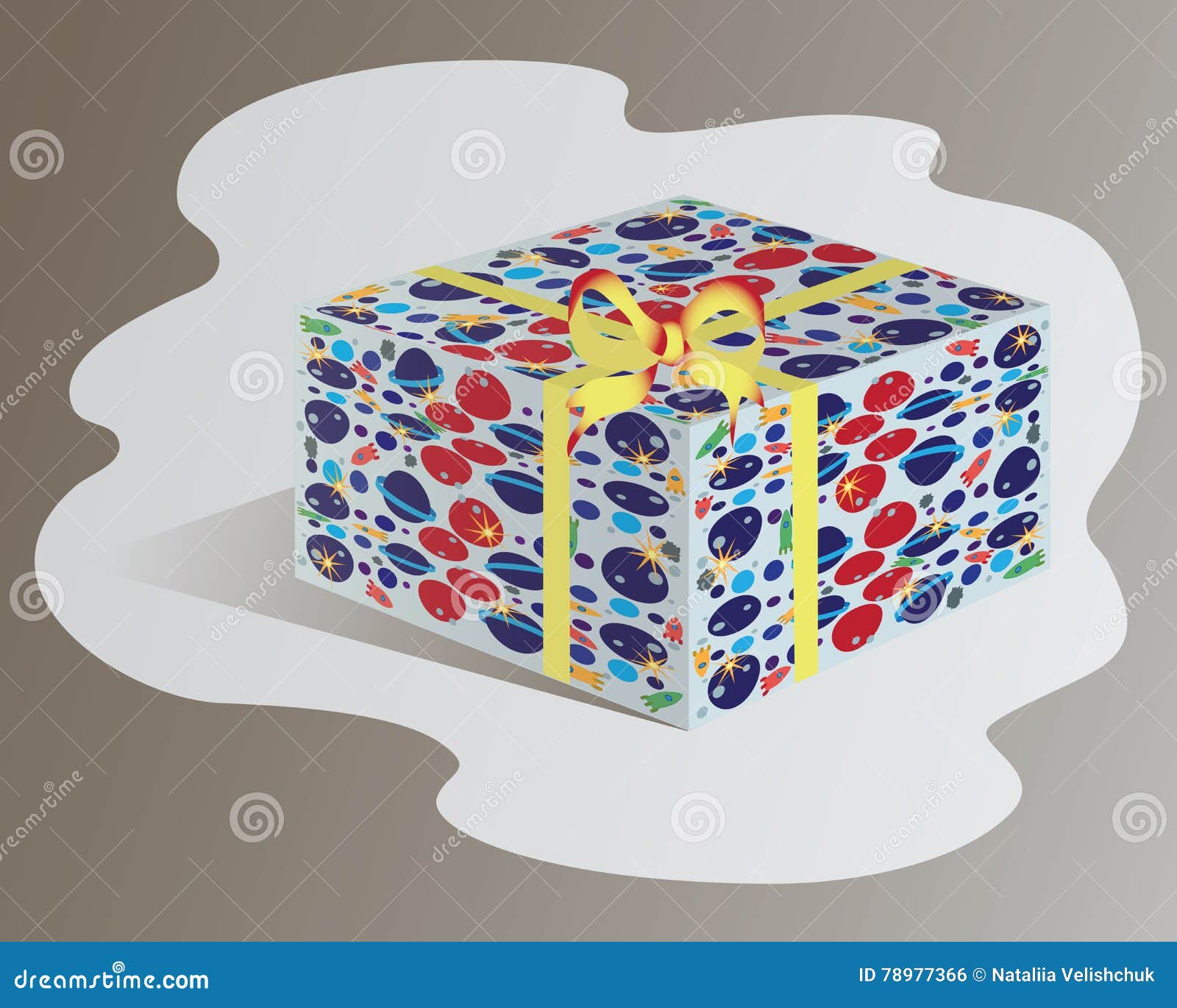 Gift Box. Design for Children Stock Vector - Illustration of rockets ...