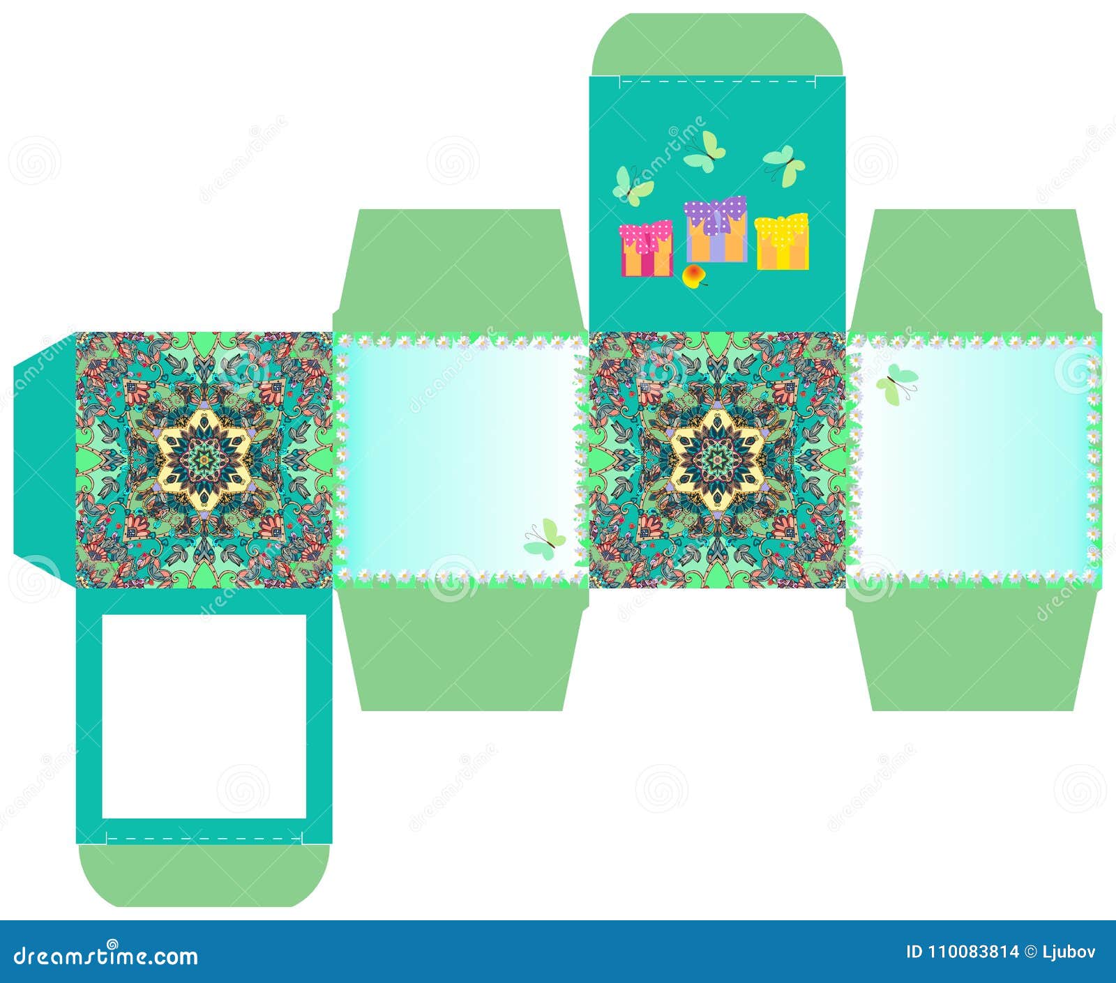 Gift Box Design. Vector Template. Stock Vector - Illustration of ...