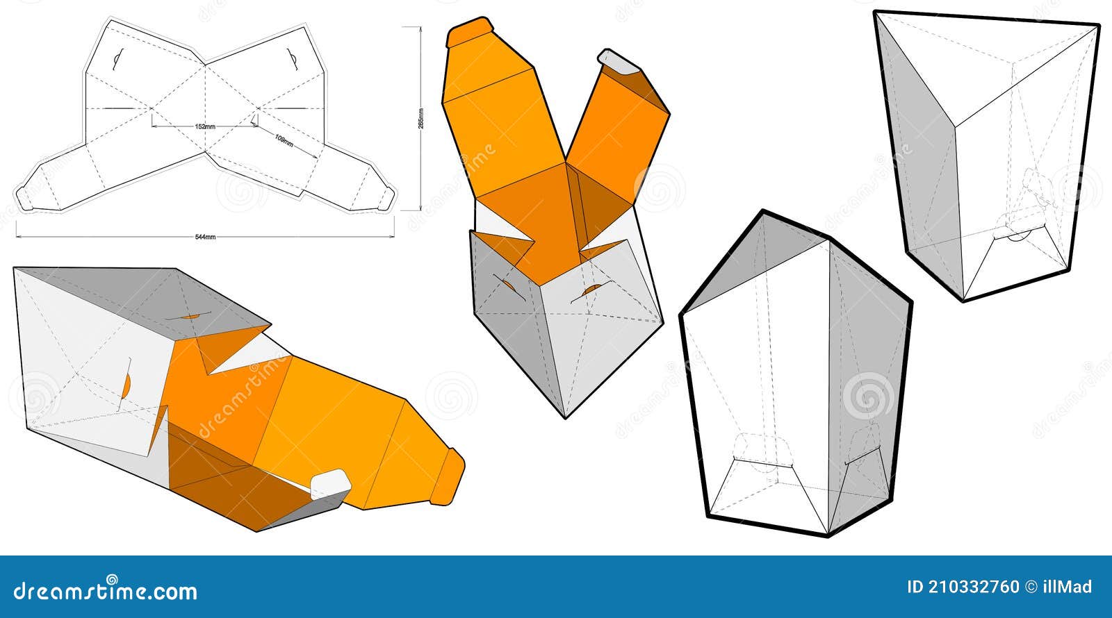 Gift Box and Die-cut Pattern. Stock Vector - Illustration of paper ...