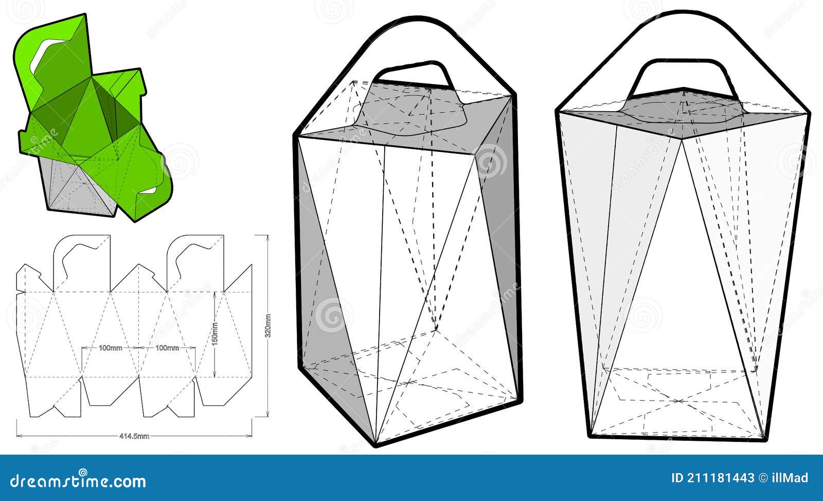 Gift Box and Die-cut Pattern. Stock Vector - Illustration of design ...