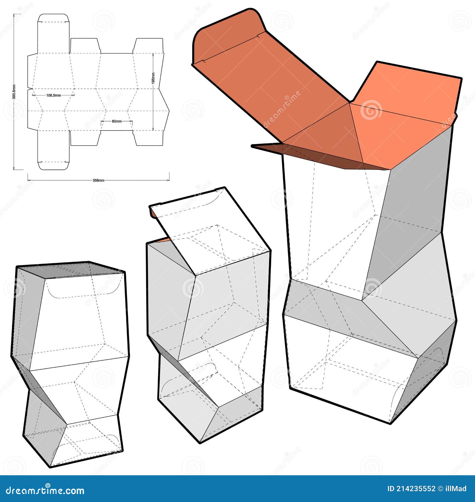 Gift Box and Die-cut Pattern. Stock Vector - Illustration of background ...
