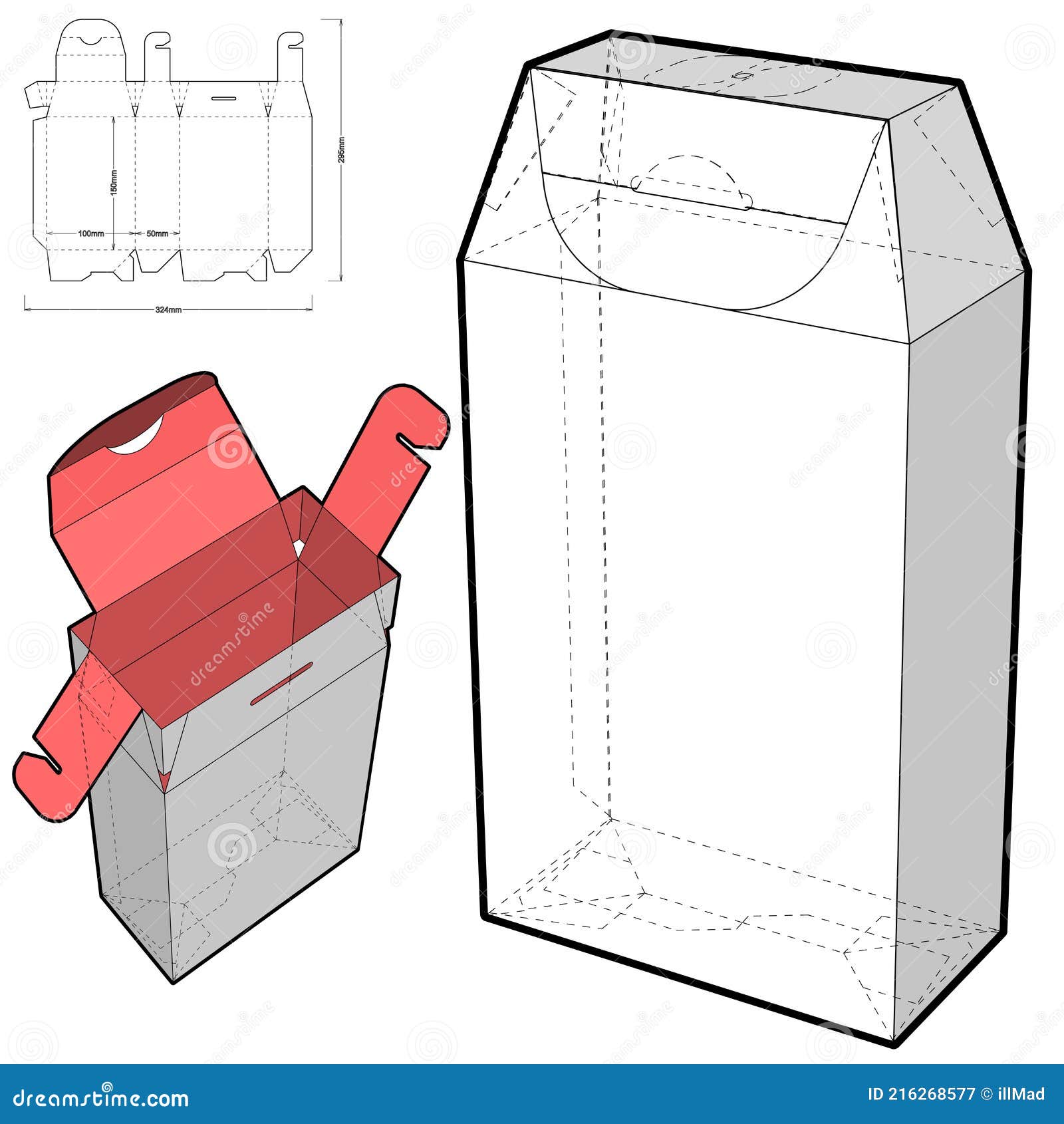 Gift Box and Die-cut Pattern Stock Vector - Illustration of gift ...