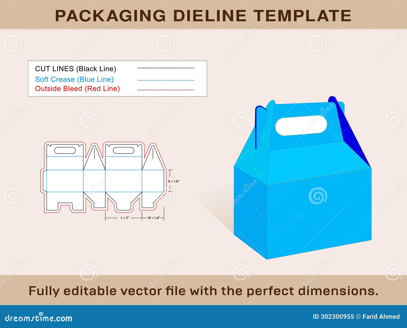 Gift Box, Dieline Template, Dieline Template Stock Vector ...