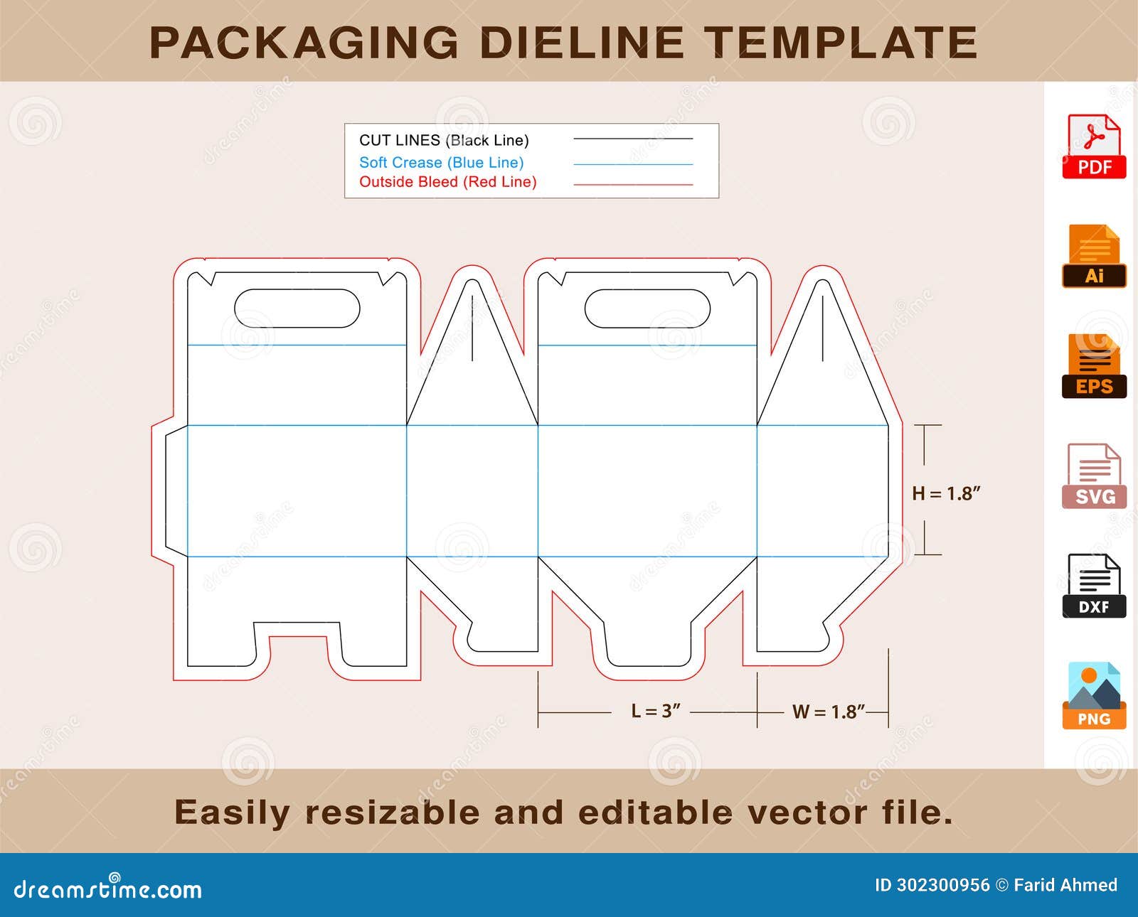 Gift Box, Dieline Template, Dieline Template Stock Vector ...