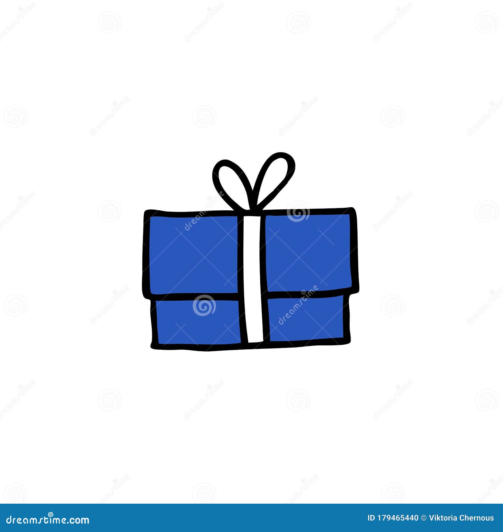 Gift box doodle icon stock illustration. Illustration of happy - 179465440