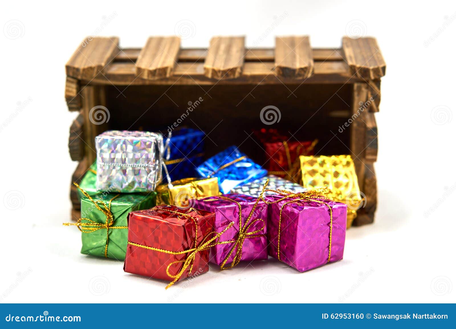 Gift Box Drop Off Wood Crate Stock Photo - Image of celebration ...