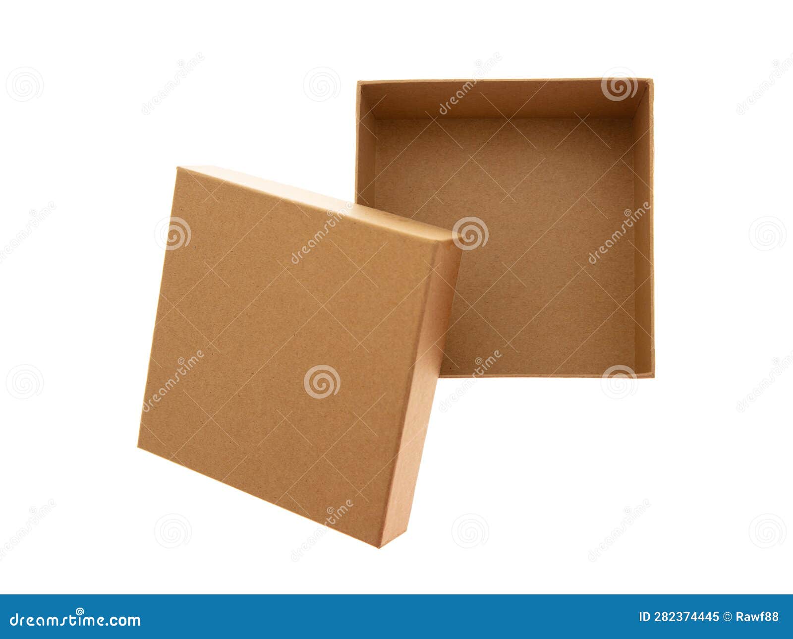 Gift Box Empty with Open Lid Isolated White Background, Top View Stock ...