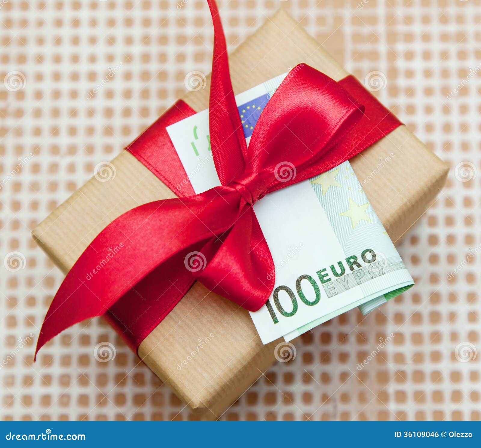 Gift Box with Euro Banknote Stock Photo - Image of celebrations, price ...