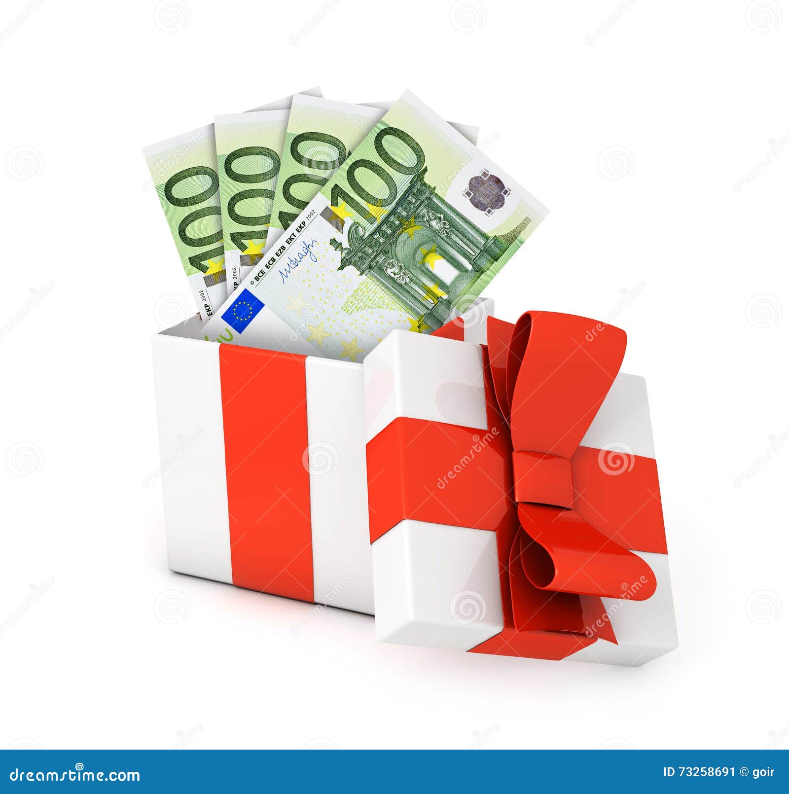 Gift Box with Euro Banknotes Stock Image - Image of full, decoration ...
