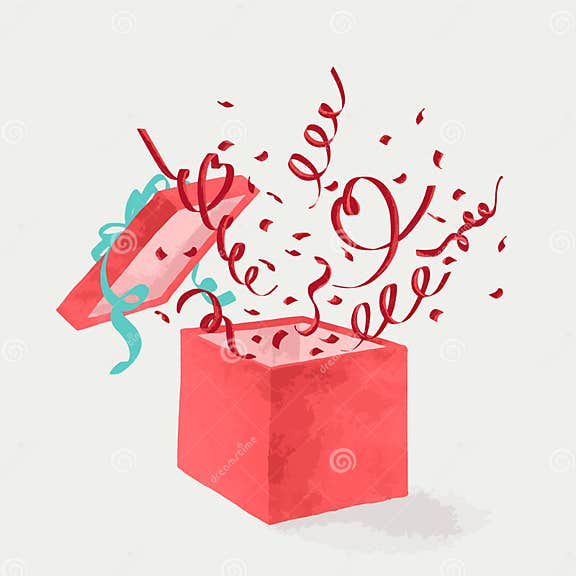 Gift Box Exploding with Ribbons. Valentine& X27;s Day Concept Stock ...