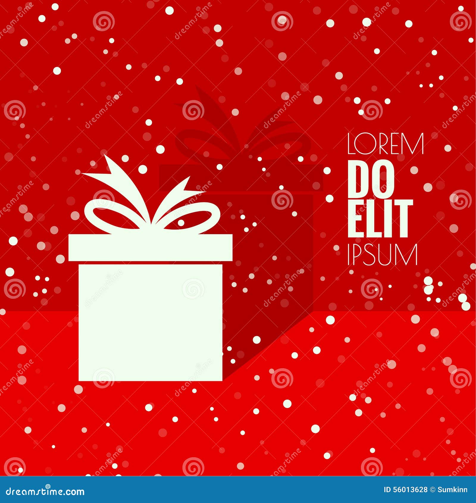 Gift Box with a Flat Shadow Stock Vector - Illustration of cover ...