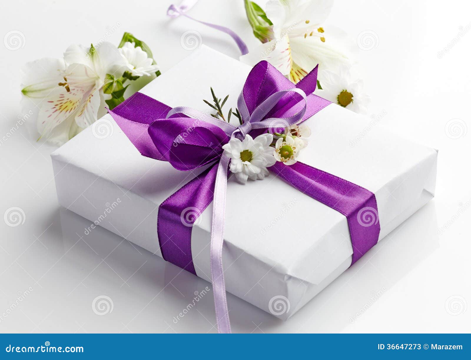 Gift box and flowers stock image. Image of event, beauty - 36647273