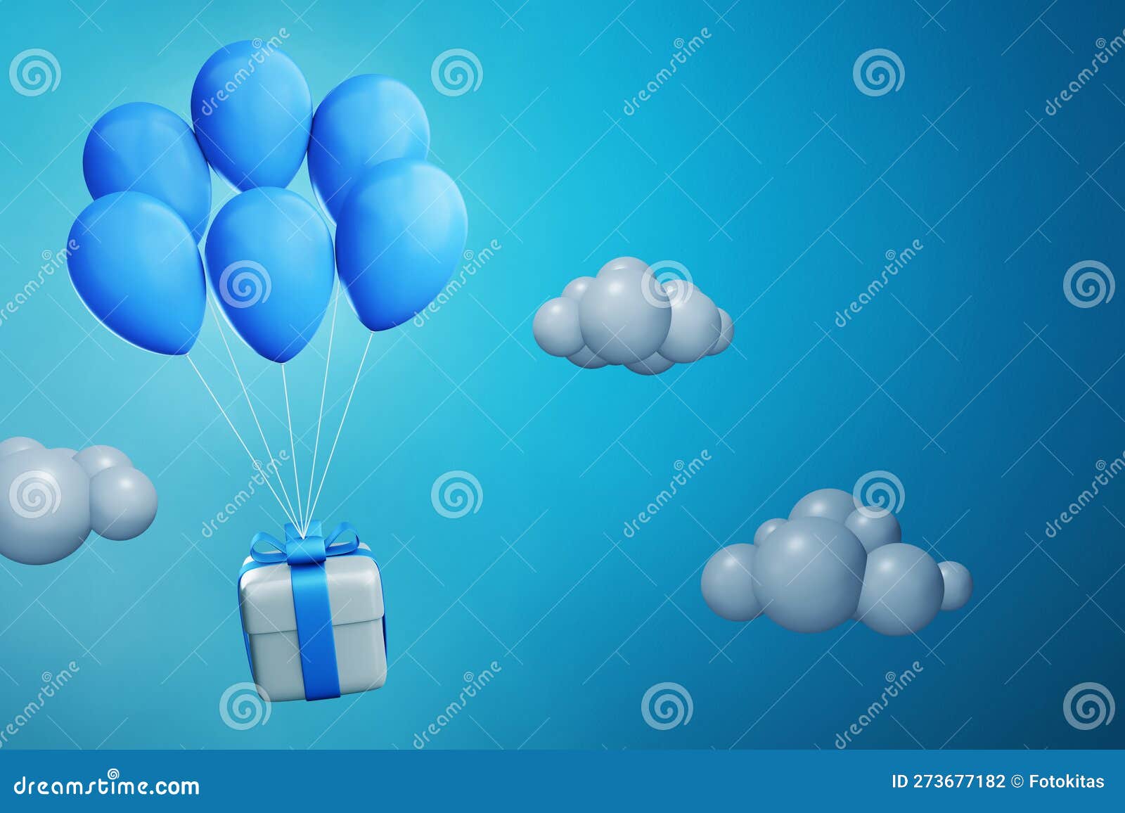 Gift Box Flying on 3d Illustrations Stock Illustration - Illustration ...