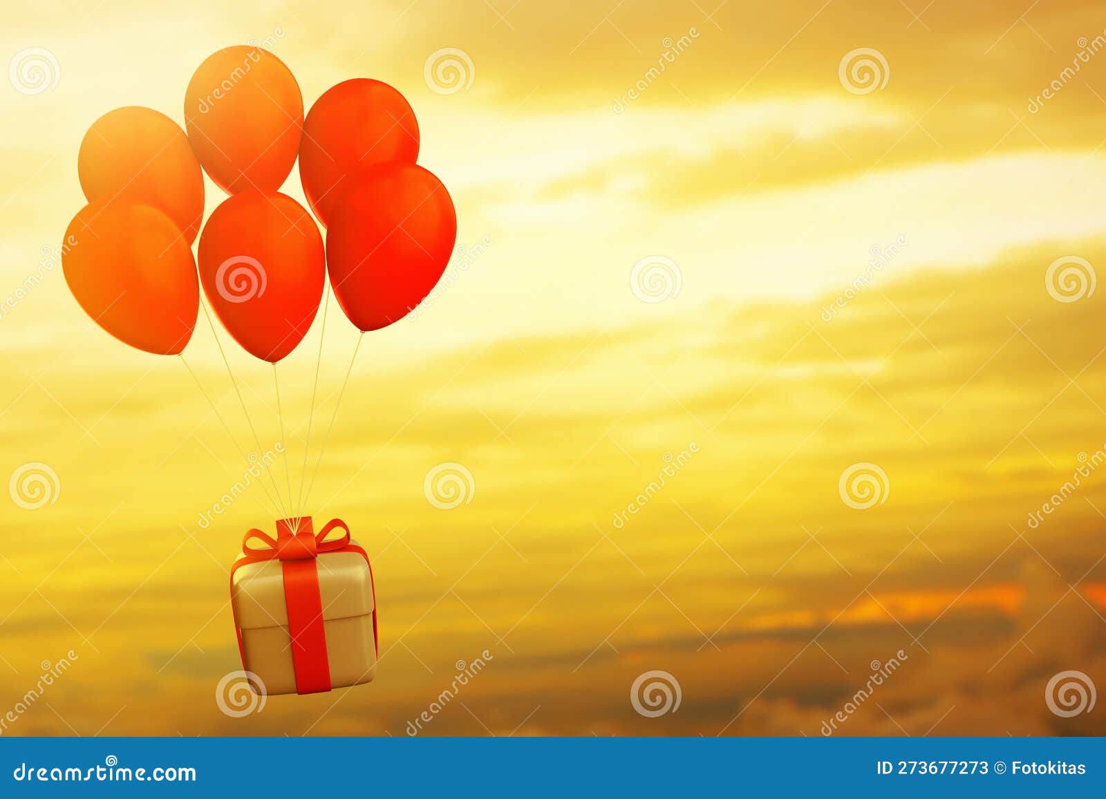 Gift Box Flying on 3d Illustrations Stock Illustration - Illustration ...