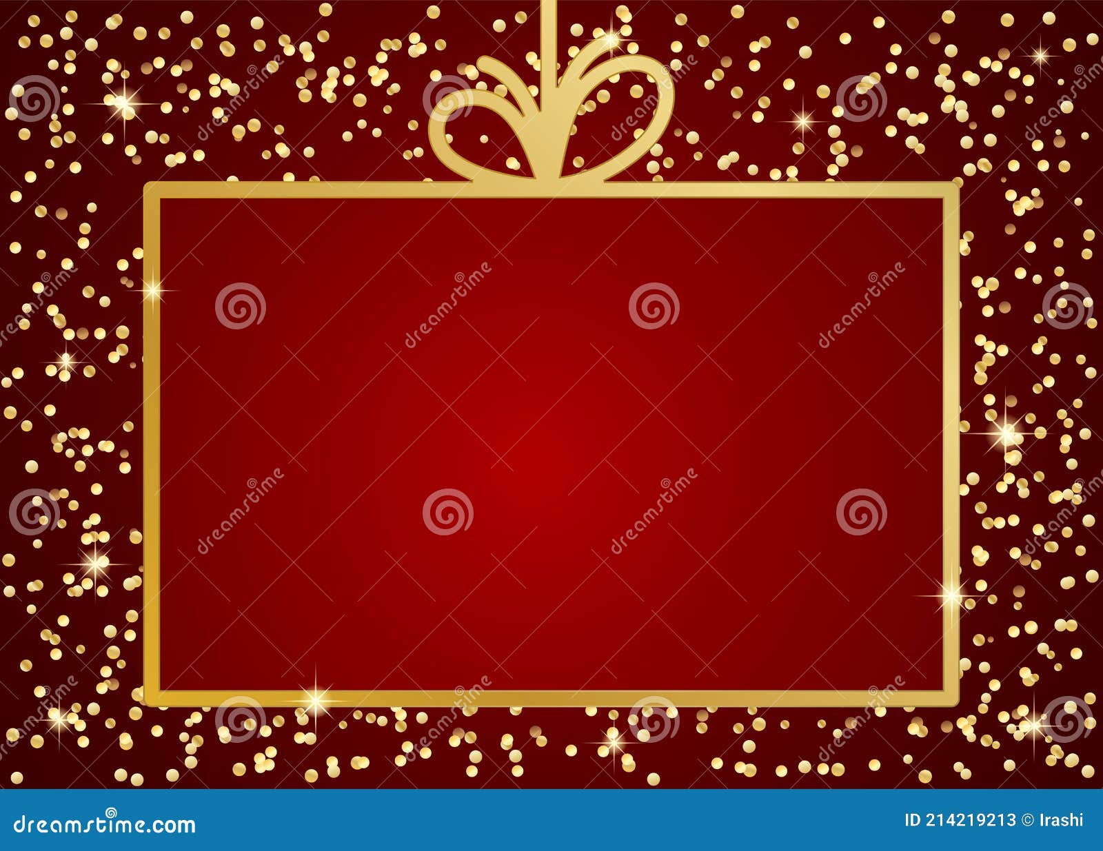 Gift box frame on red stock vector. Illustration of abstract - 214219213