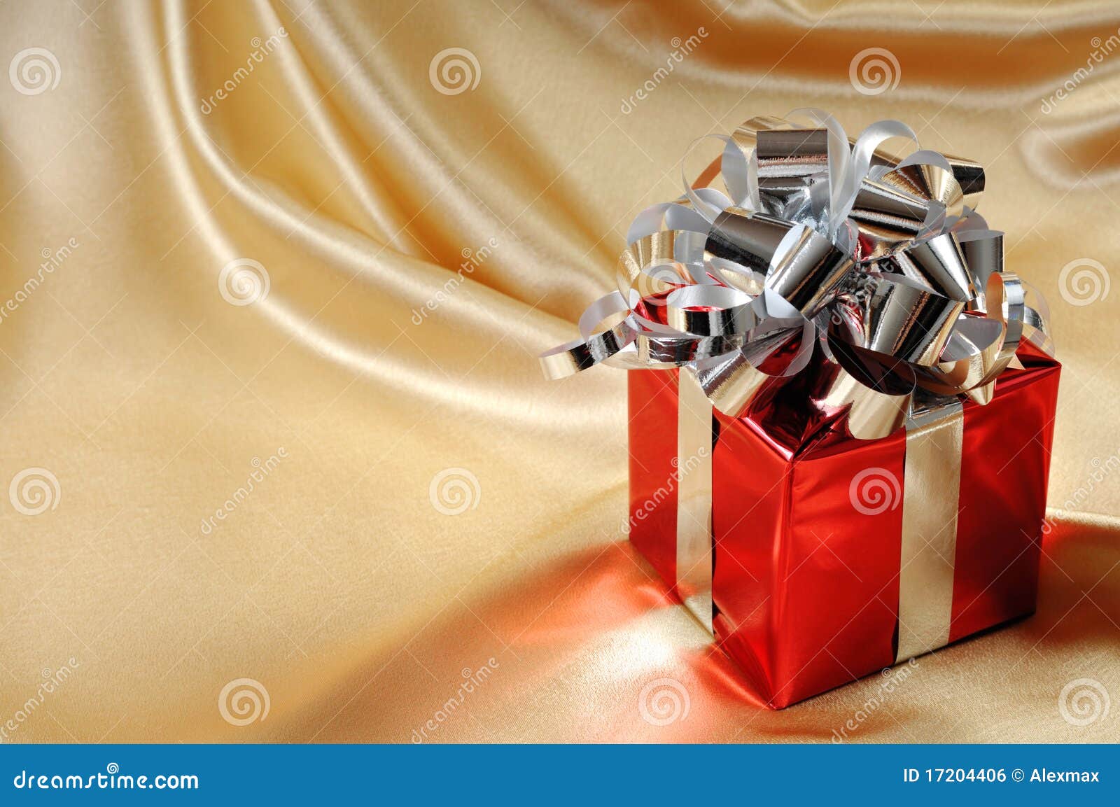 Gift Box on Gold Background Stock Photo - Image of copy, birthday: 17204406
