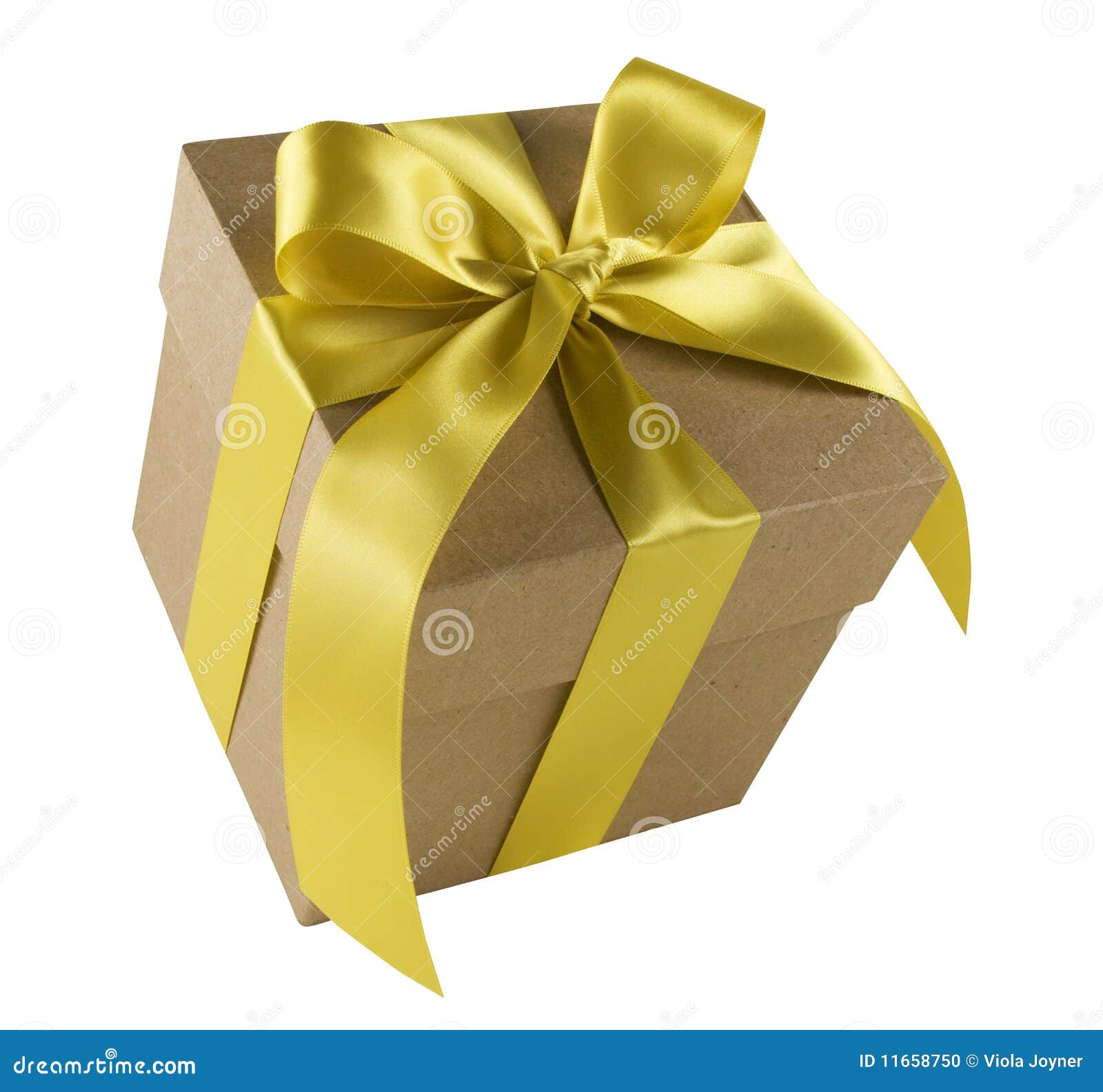 Gift Box with Gold Bow stock photo. Image of white, brown - 11658750