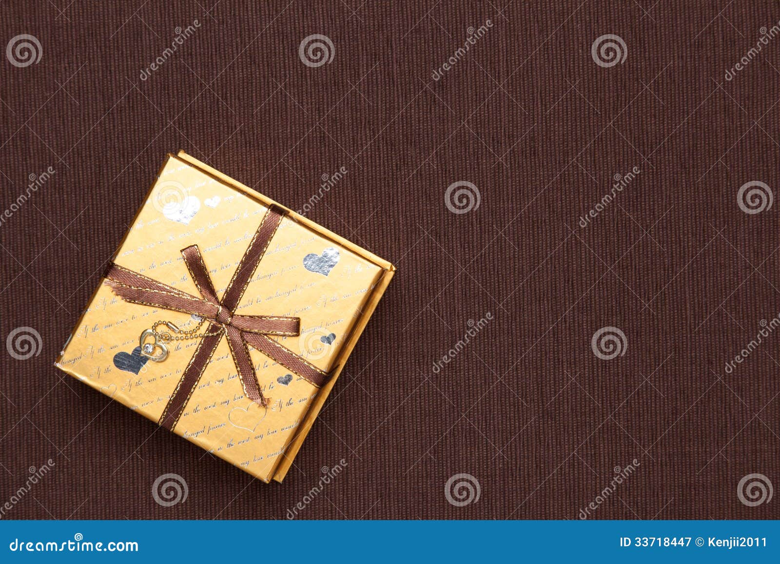 Gift box of gold stock image. Image of square, brown - 33718447