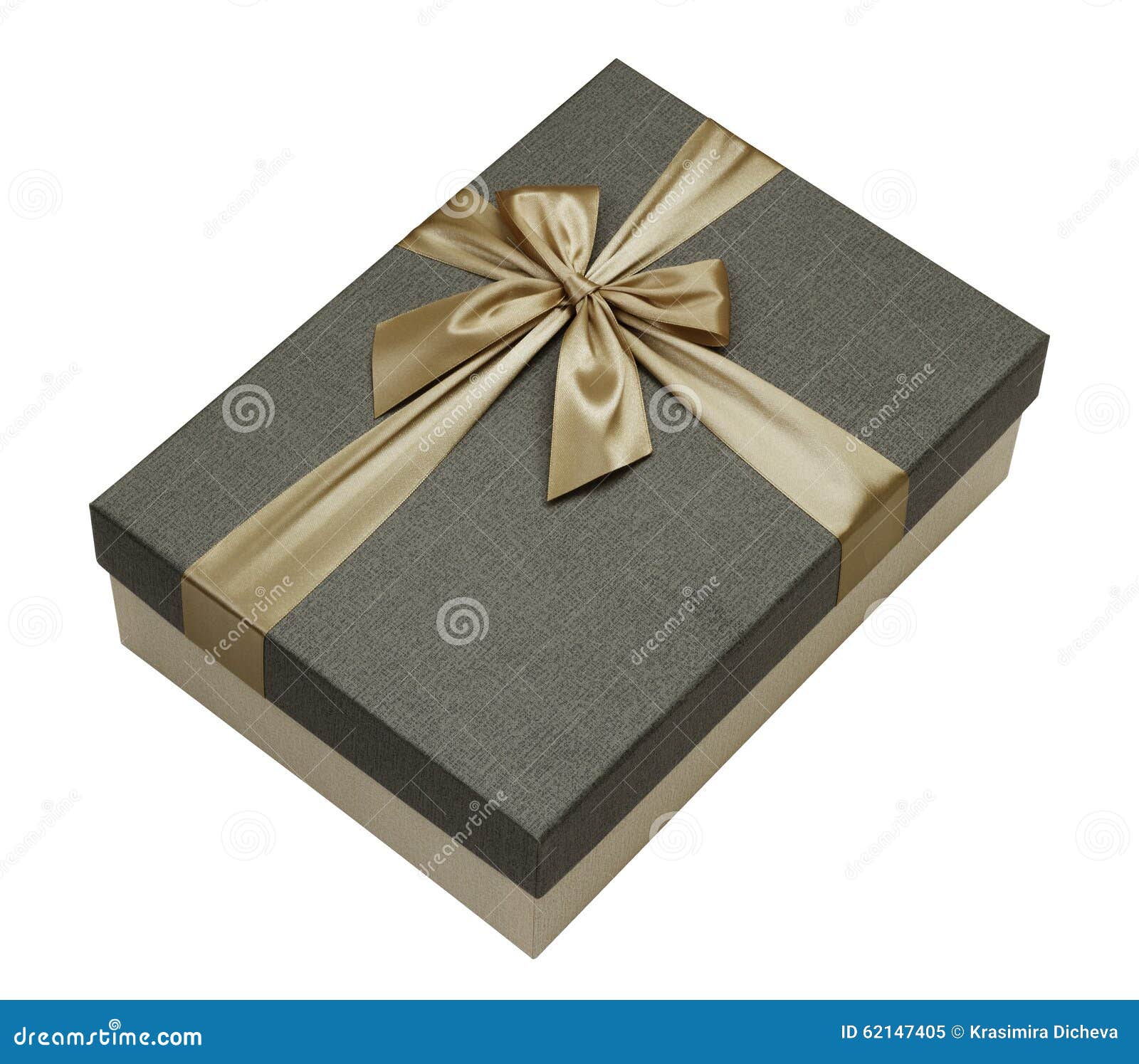 Gift Box with Gold Ribbon Isolated Stock Image - Image of parcel, year ...