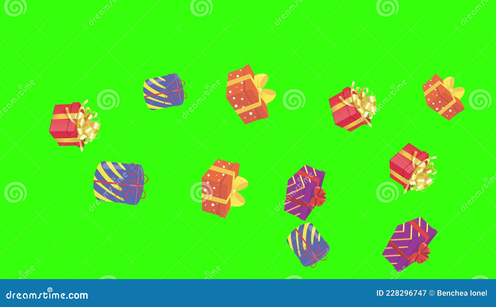 Gift Box Group Animation, Chroma Key, Graphic Source Elements Stock ...