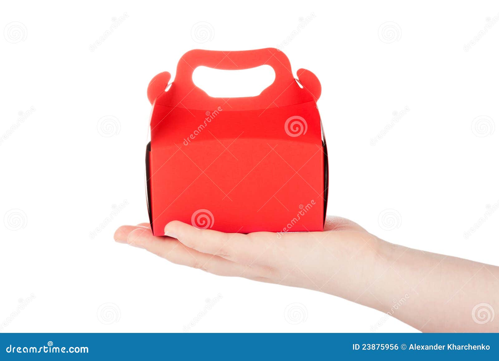 Gift box with hand stock photo. Image of present, studio - 23875956