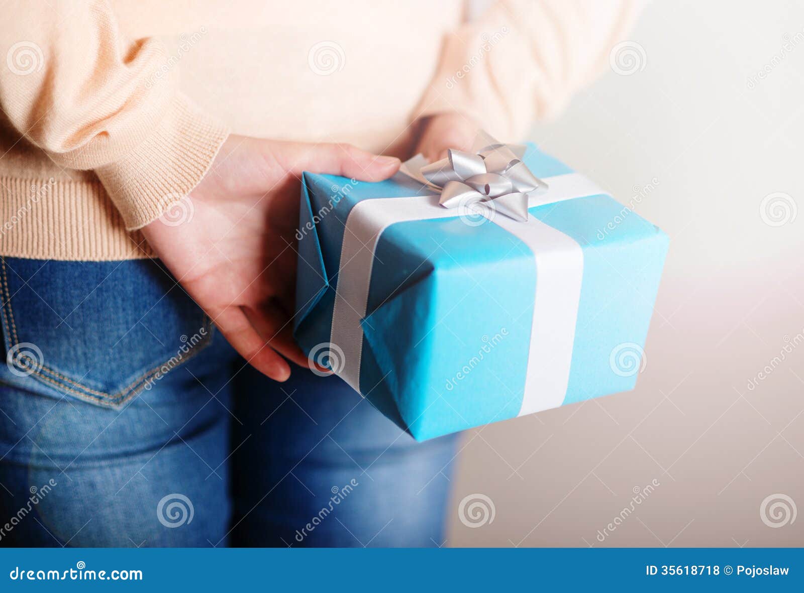 Gift box in hand stock photo. Image of merry, celebrate - 35618718