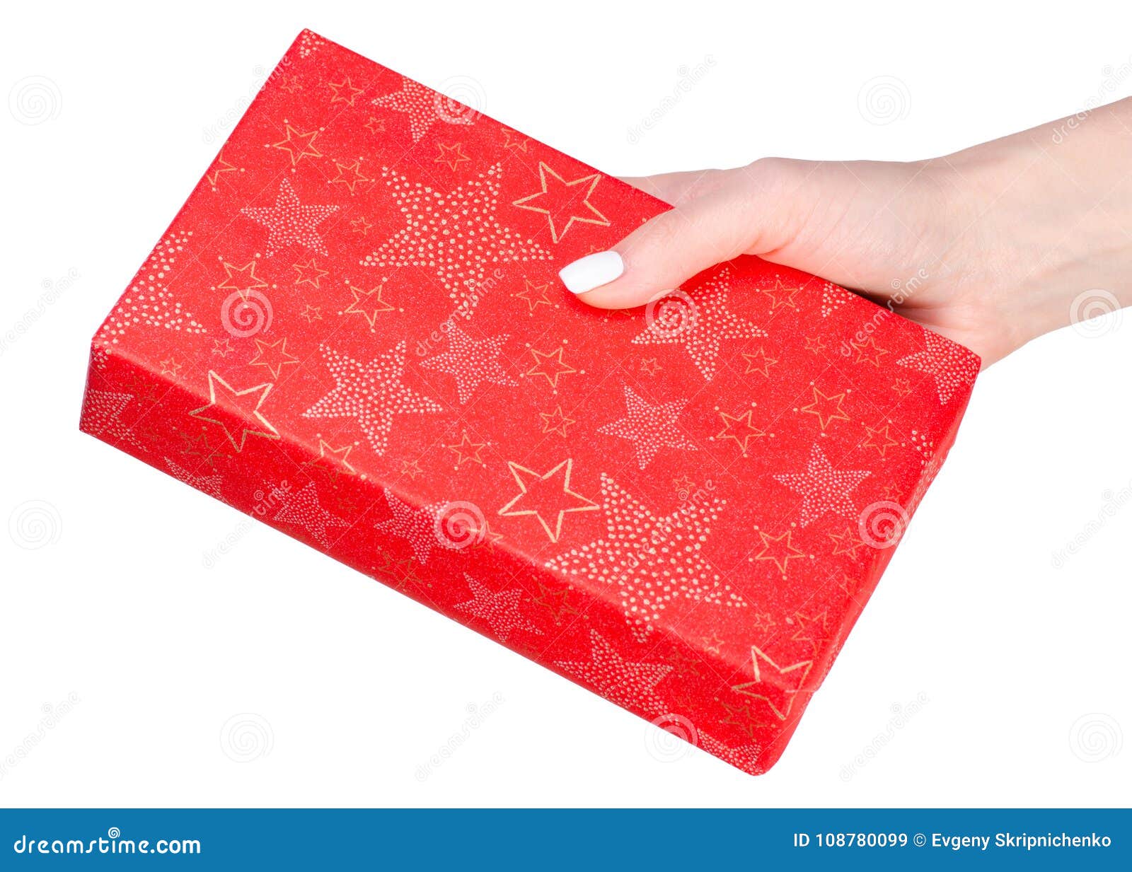 Gift box in hand stock image. Image of pattern, hold - 108780099
