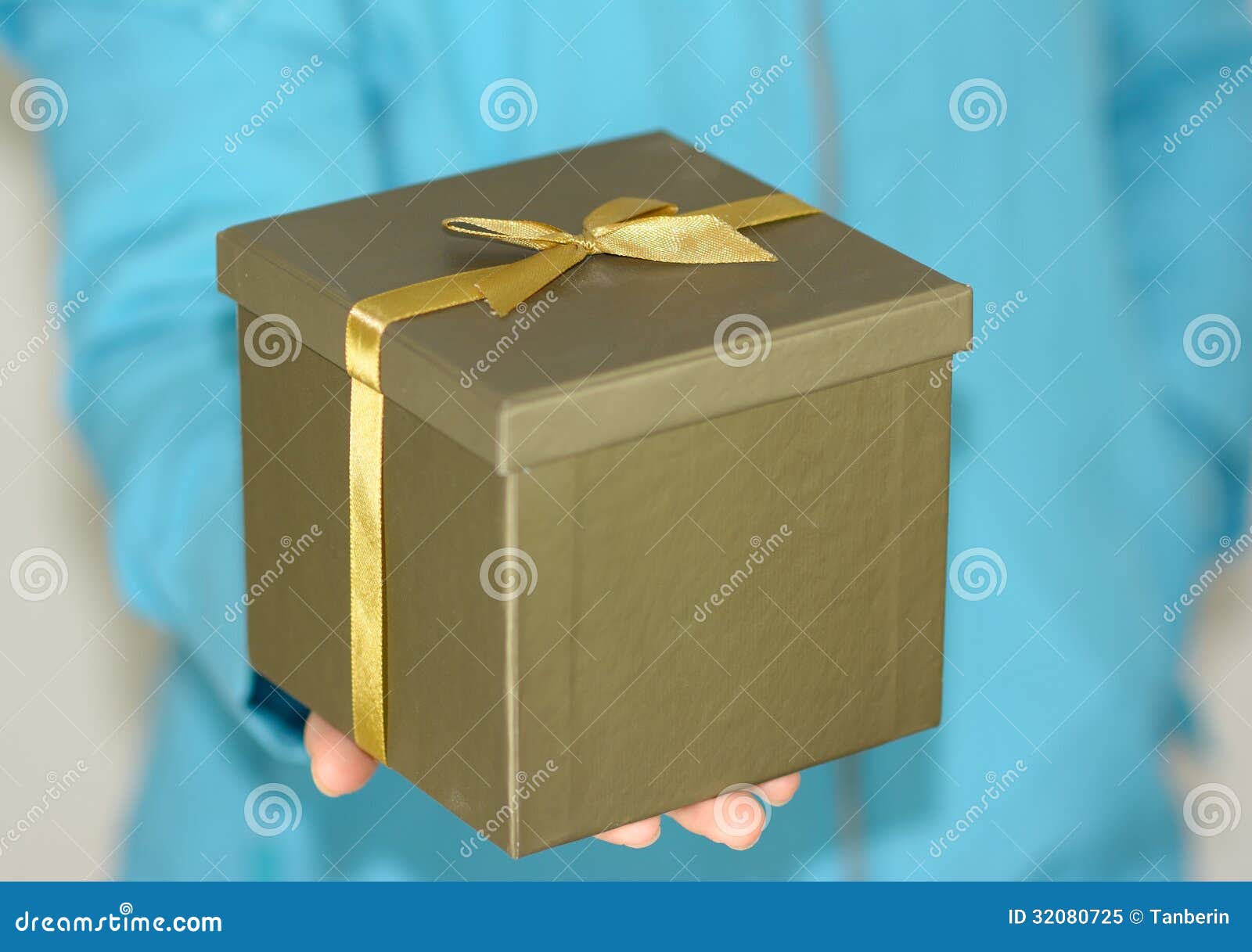 Gift box in hand stock image. Image of person, event - 32080725