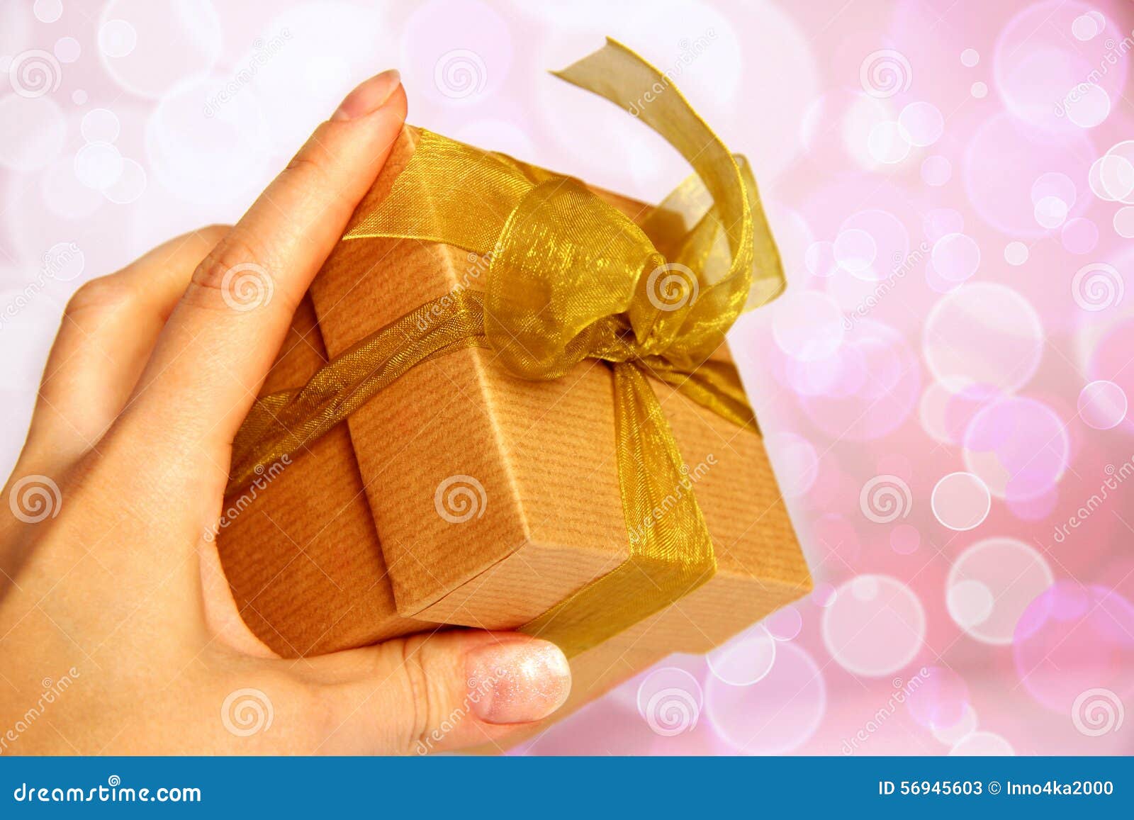 Gift box in hand stock image. Image of white, human, christmas - 56945603