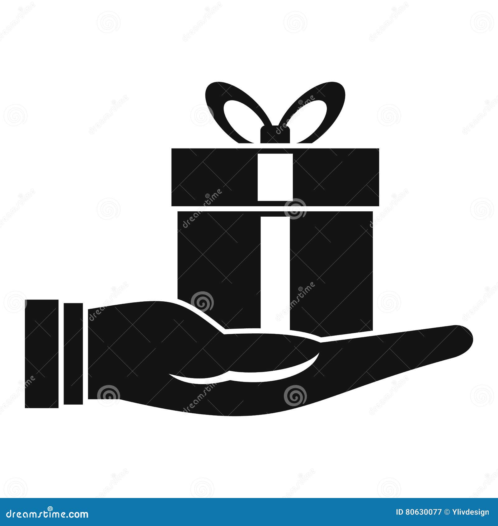 Gift Box in Hand Icon, Simple Style Stock Vector - Illustration of ...