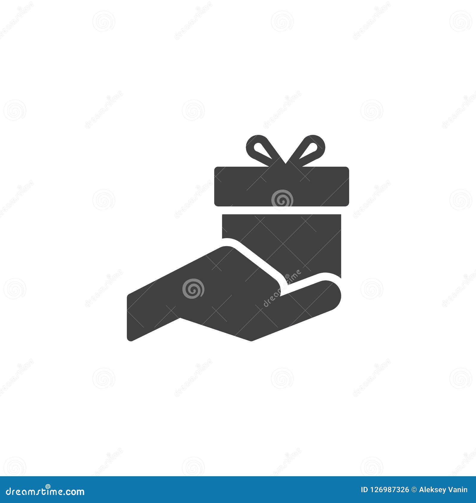 Gift Box in Hand Vector Icon Stock Vector - Illustration of graphics ...