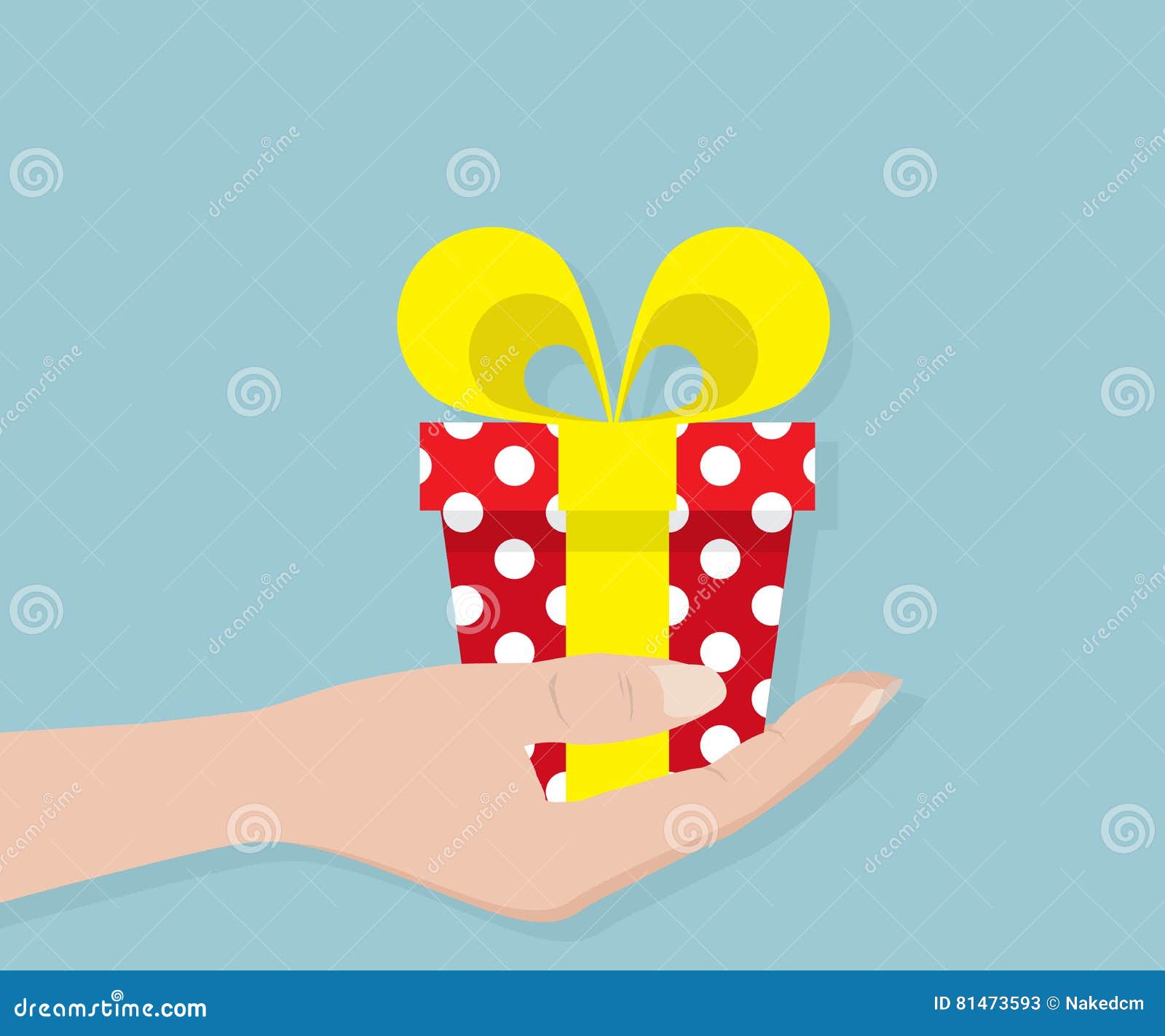Gift Box in Hand Vector stock illustration. Illustration of design ...