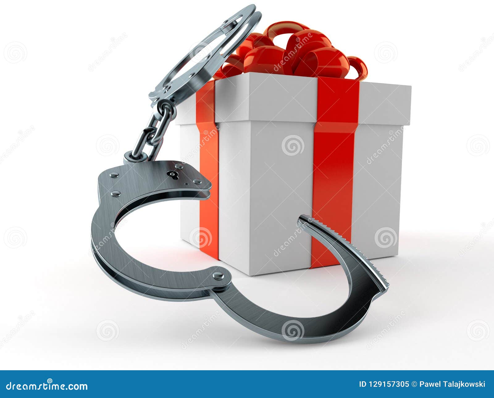 Gift box with handcuffs stock illustration. Illustration of isolated ...