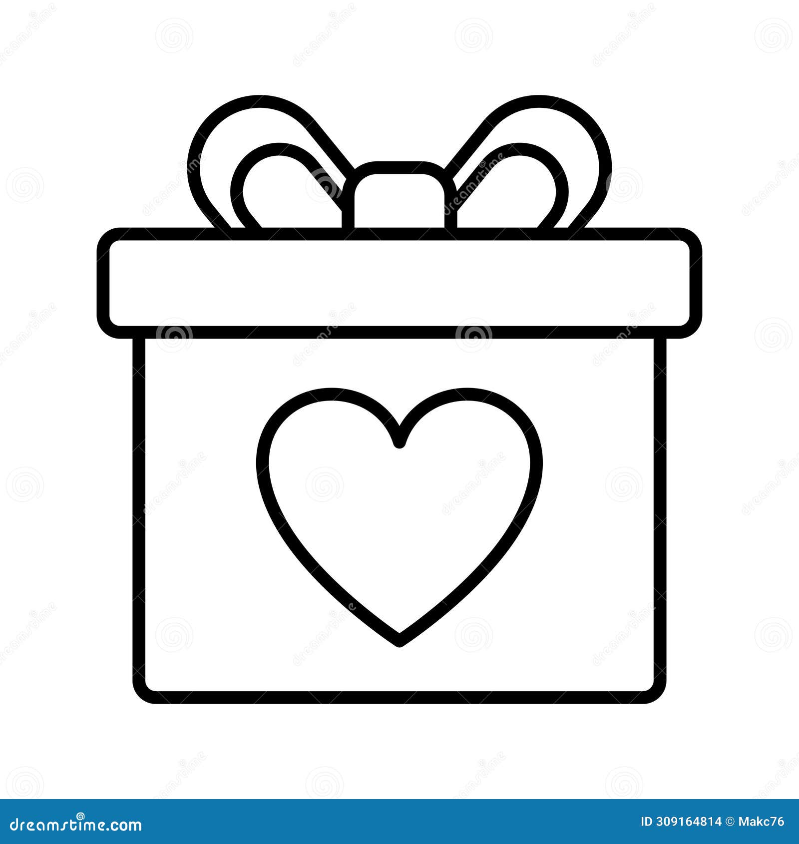 Gift Box with Heart Icon. Love Symbols Stock Vector - Illustration of ...