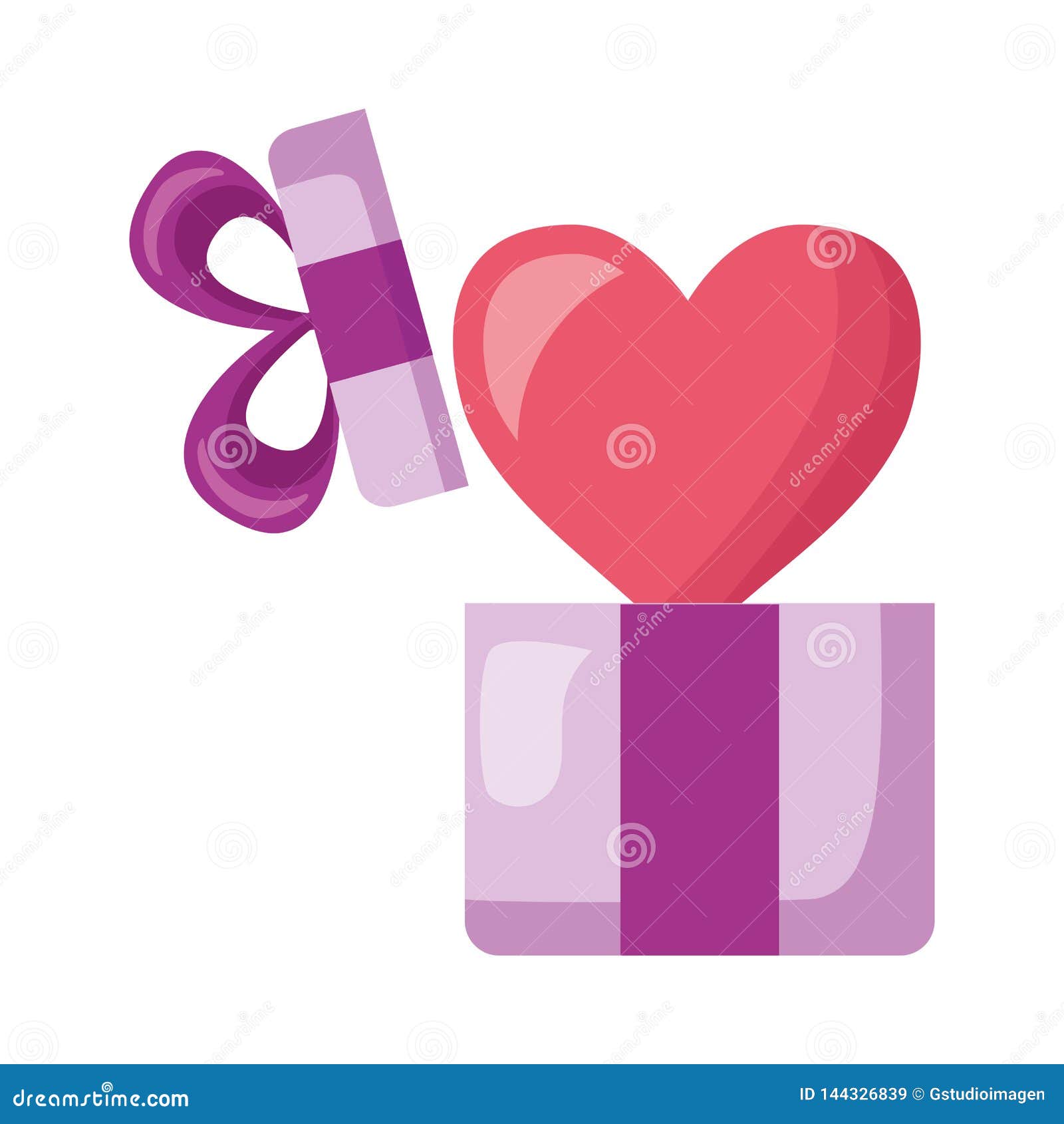 Gift box heart stock vector. Illustration of greeting - 144326839