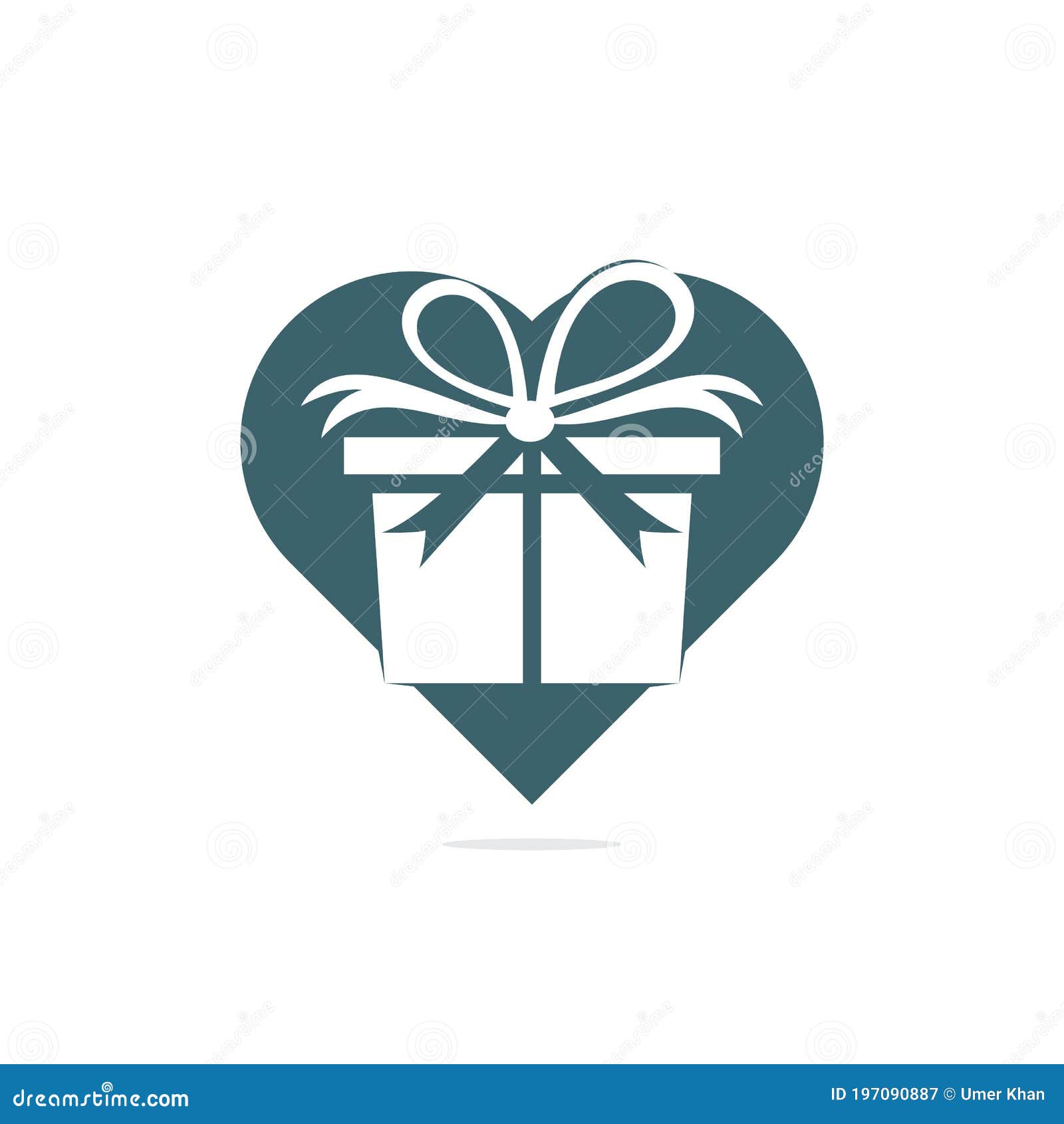 Gift Box Heart Shape Concept Vector Logo Design. Stock Vector ...
