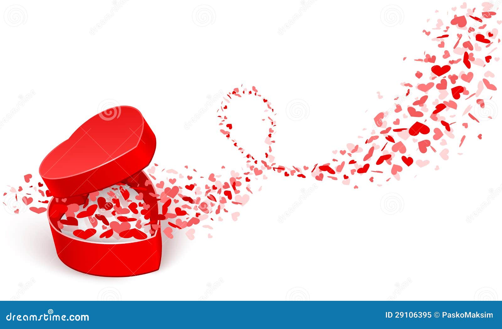 Gift box with hearts stock vector. Illustration of flowing - 29106395