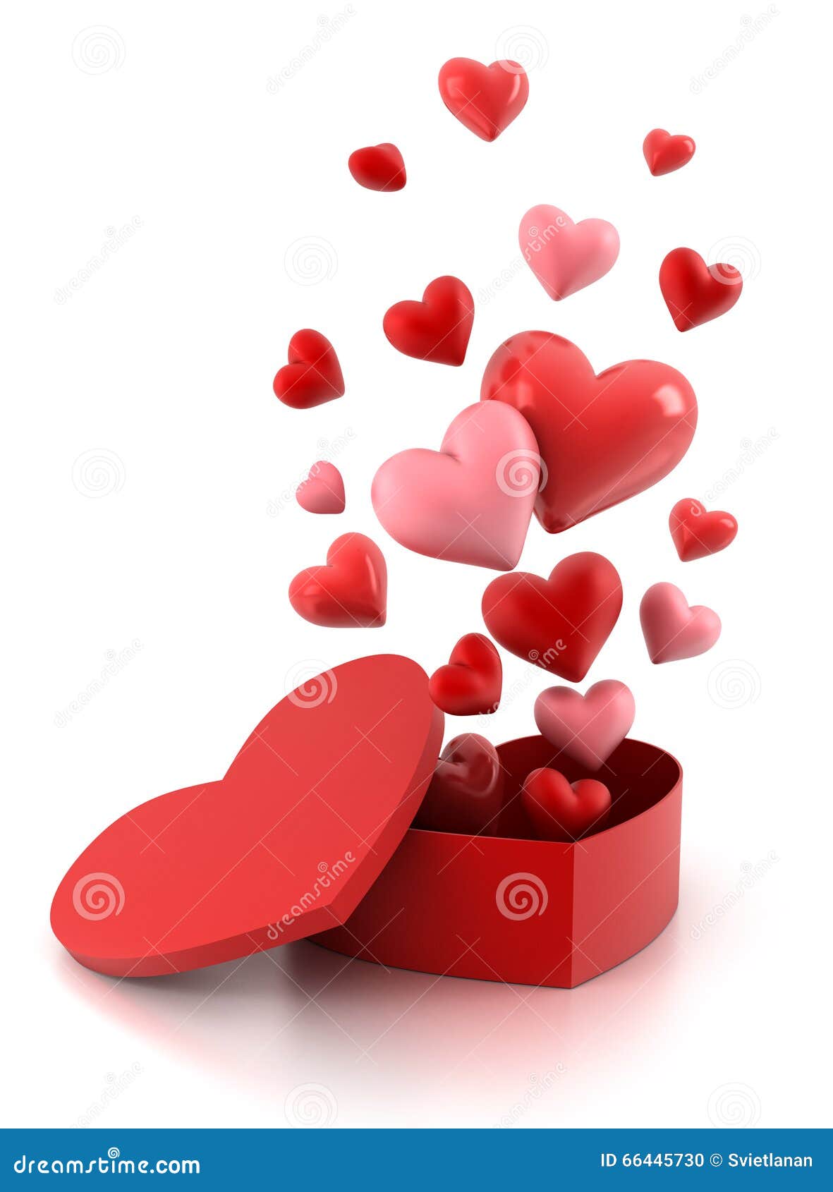 Gift box with hearts. stock illustration. Illustration of amour - 66445730
