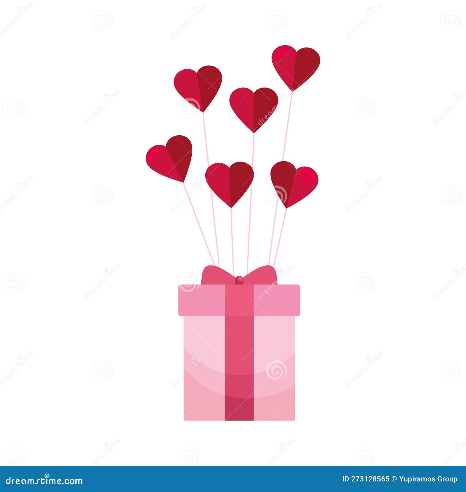 Gift Box with Hearts Isolated Stock Vector - Illustration of ...