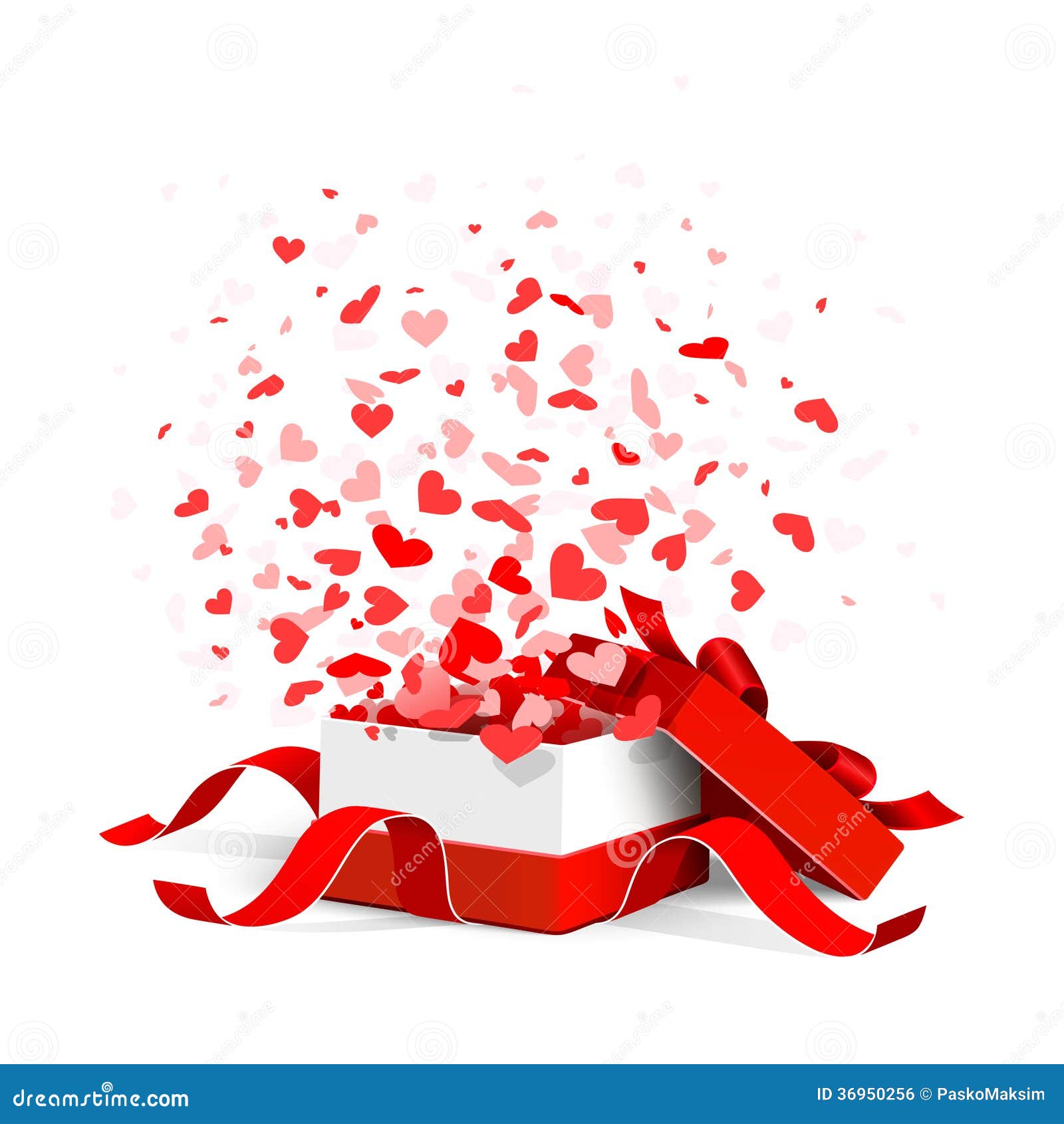 Gift box with hearts stock vector. Illustration of marry - 36950256