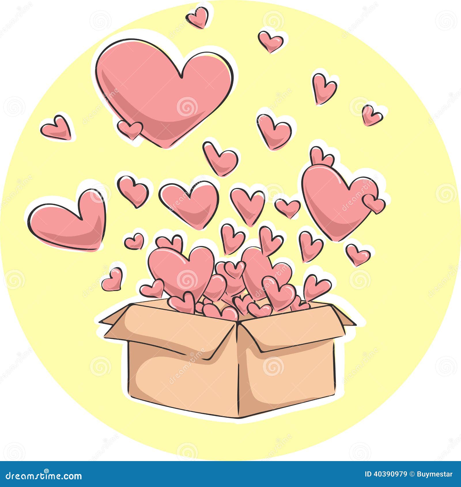 Gift Box with Hearts - Vector Illustration Stock Illustration ...