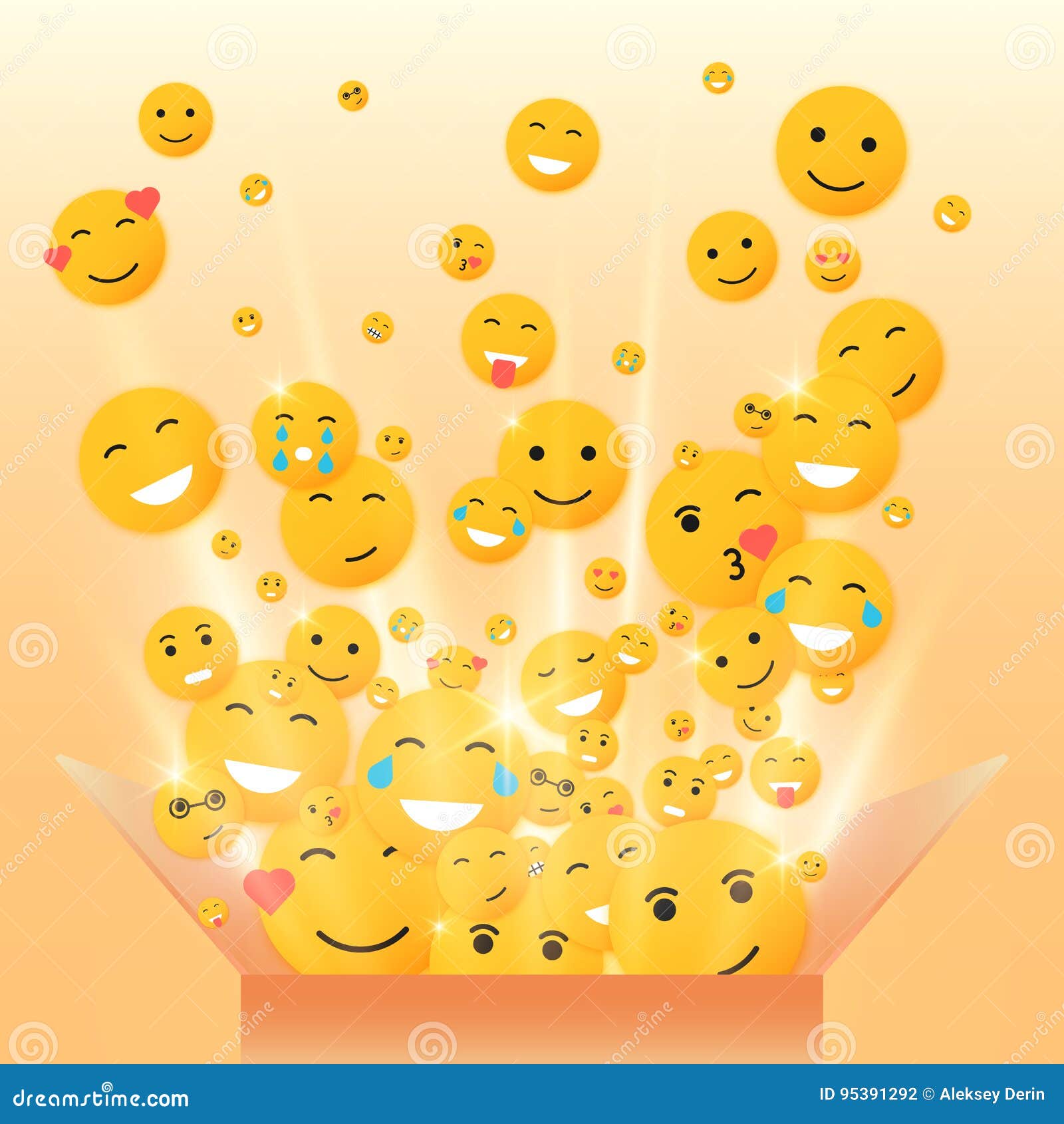 Gift Box for the Holiday. Vector Smiley Illustration Face. Stock Vector ...