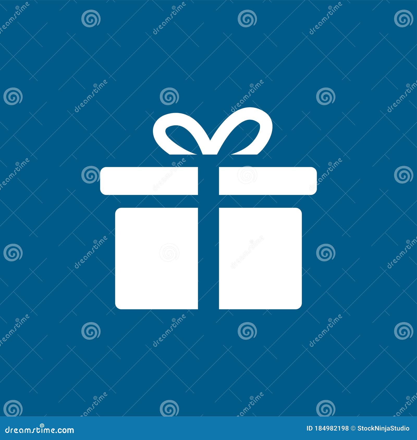 Gift Box Icon on Blue Background. Blue Flat Style Vector Illustration ...