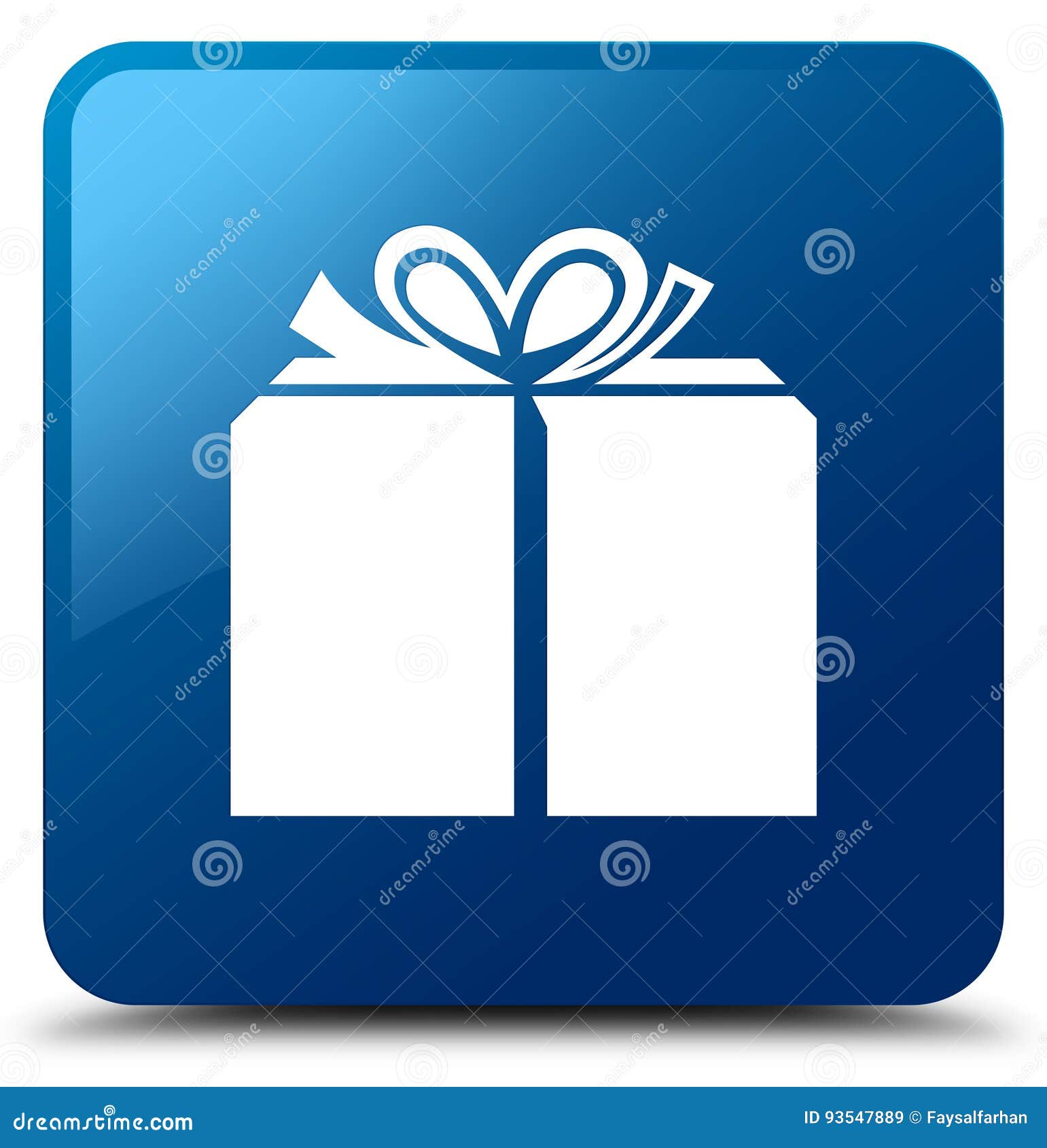 Gift Box Icon Blue Square Button Stock Illustration - Illustration of ...
