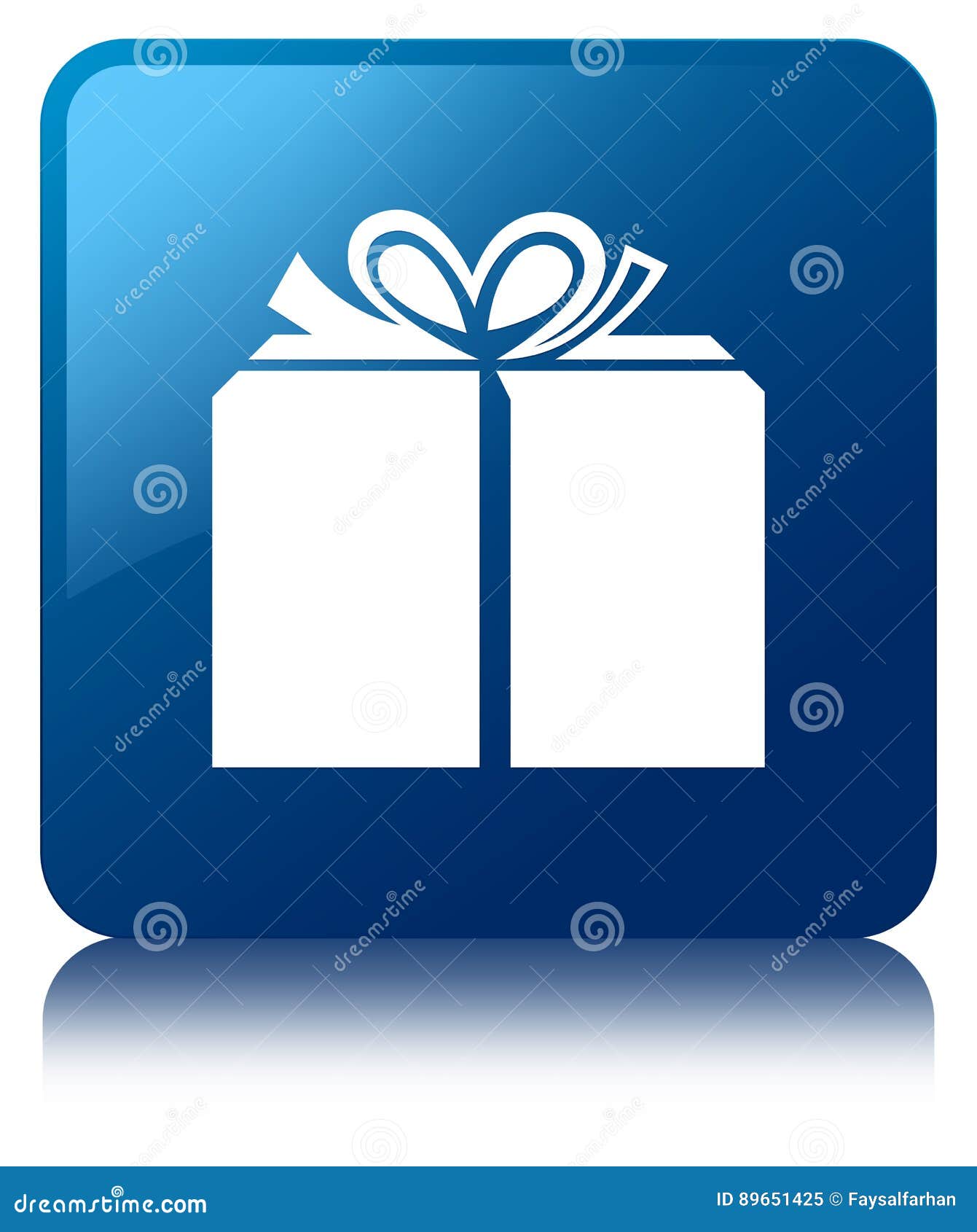 Gift Box Icon Blue Square Button Stock Illustration - Illustration of ...