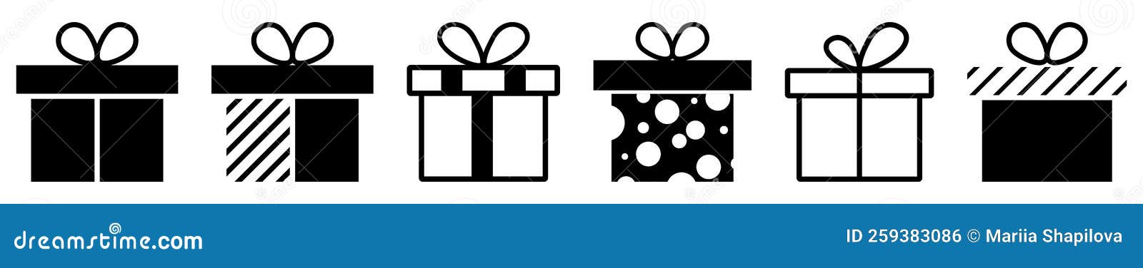 Gift box icon collection stock vector. Illustration of symbol - 259383086